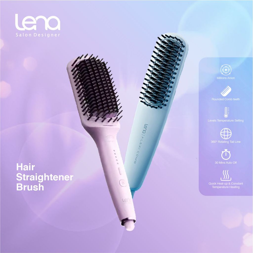 Jual Lena Straightener Brush - Catok Sisir Rambut Lurus Catokan Korean ...