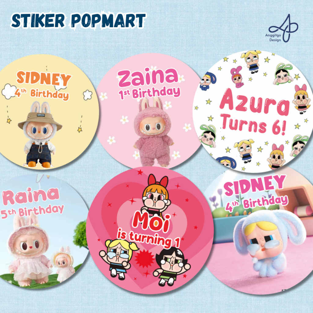 Jual Sticker CUSTOM NAMA POPMART Stiker Nama Pop Mart Labubu Crybaby ...