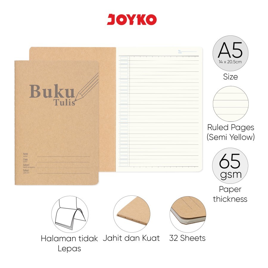 Jual Joyko Buku Tulis A5 14 x 20.5cm Joyko NB-741 A5 Buku Tulis / Block ...