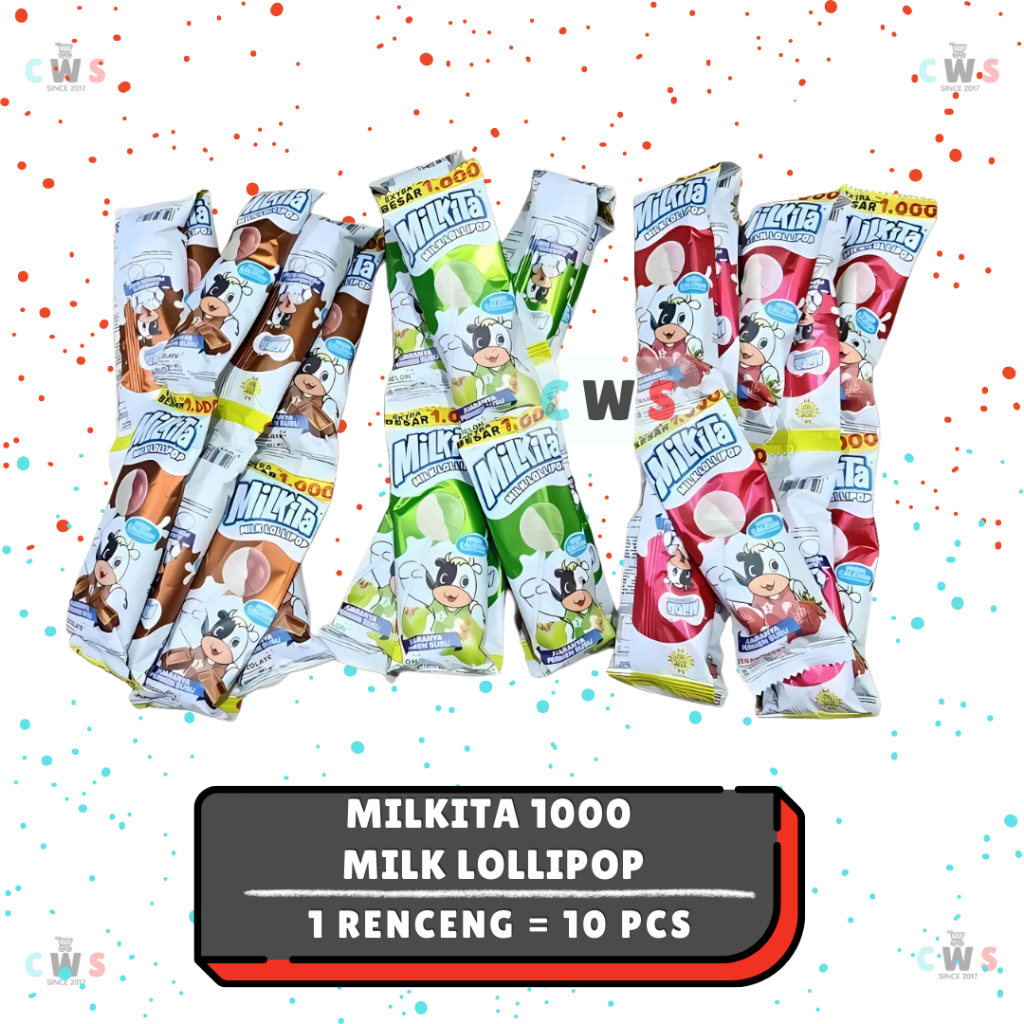 Jual MILKITA Permen Susu Milk Lolipop 1000 an Coklat Stroberi Melon ...