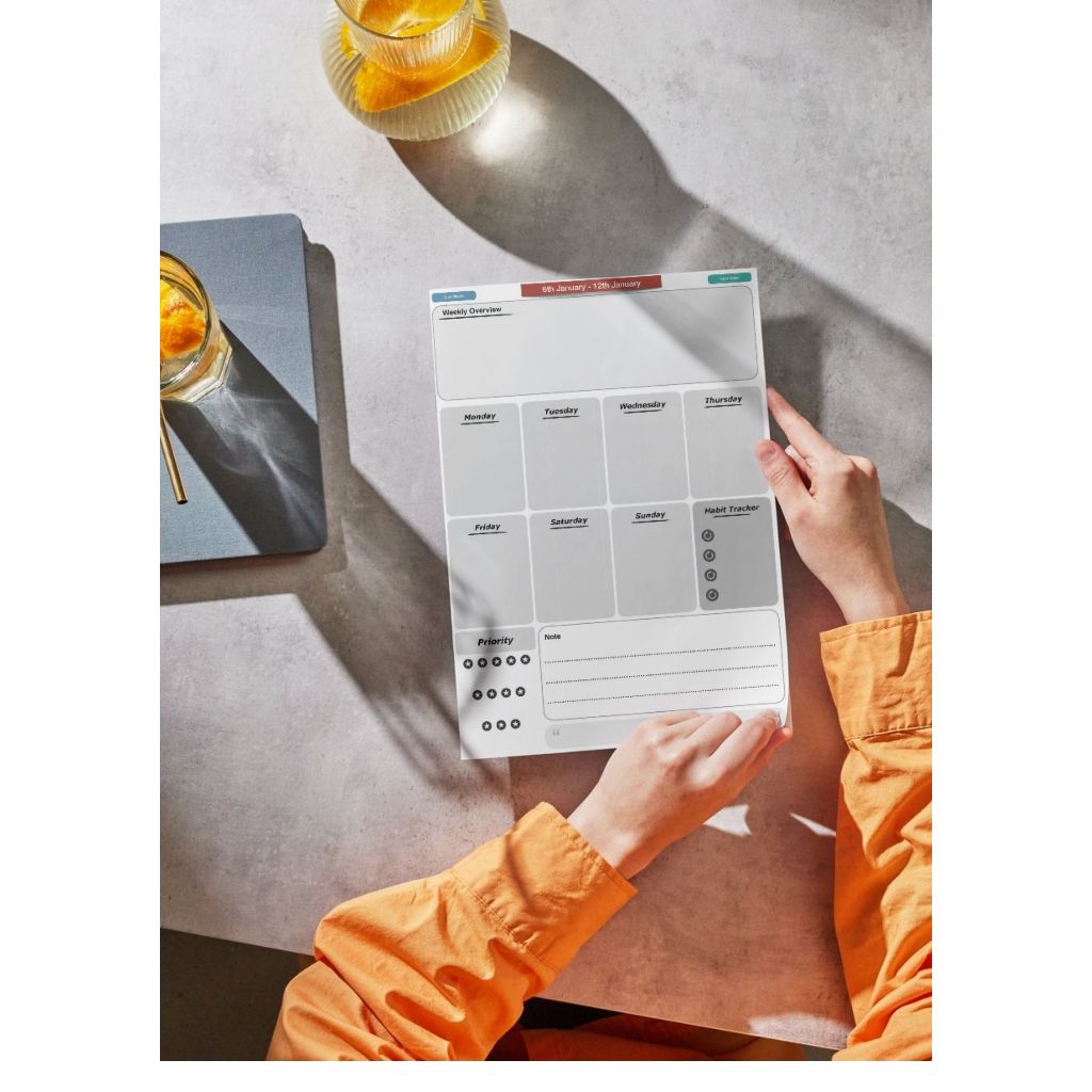 Jual Weekly Planner A4 | Printable & Digital | Cocok untuk iPad & Cetak ...