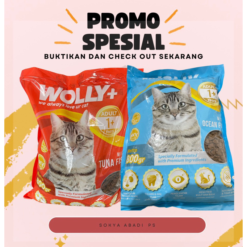 Jual wolly+ makanan kucing yang bagus untuk pertumbuhan | Shopee Indonesia