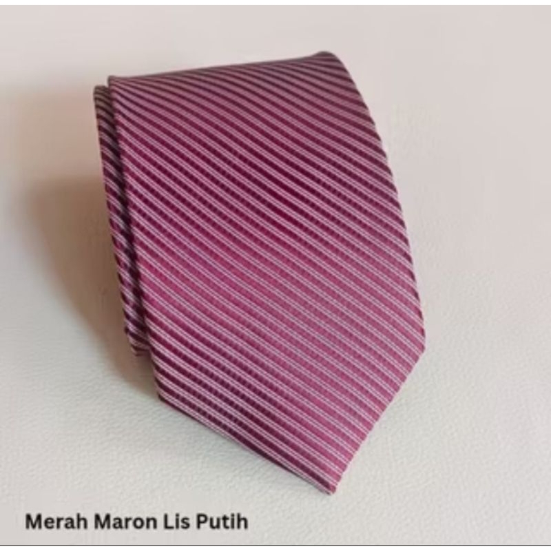 Jual Dasi Salur Dasi Pria Dasi Formal Dasi Maron Garis Putih | Shopee ...