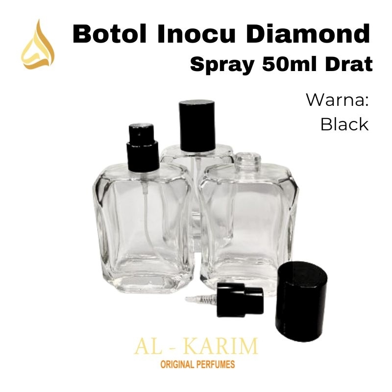 Jual [1 Lusin] Botol Inocu Diamond 50ml Drat Gold Black Spray Parfum ...