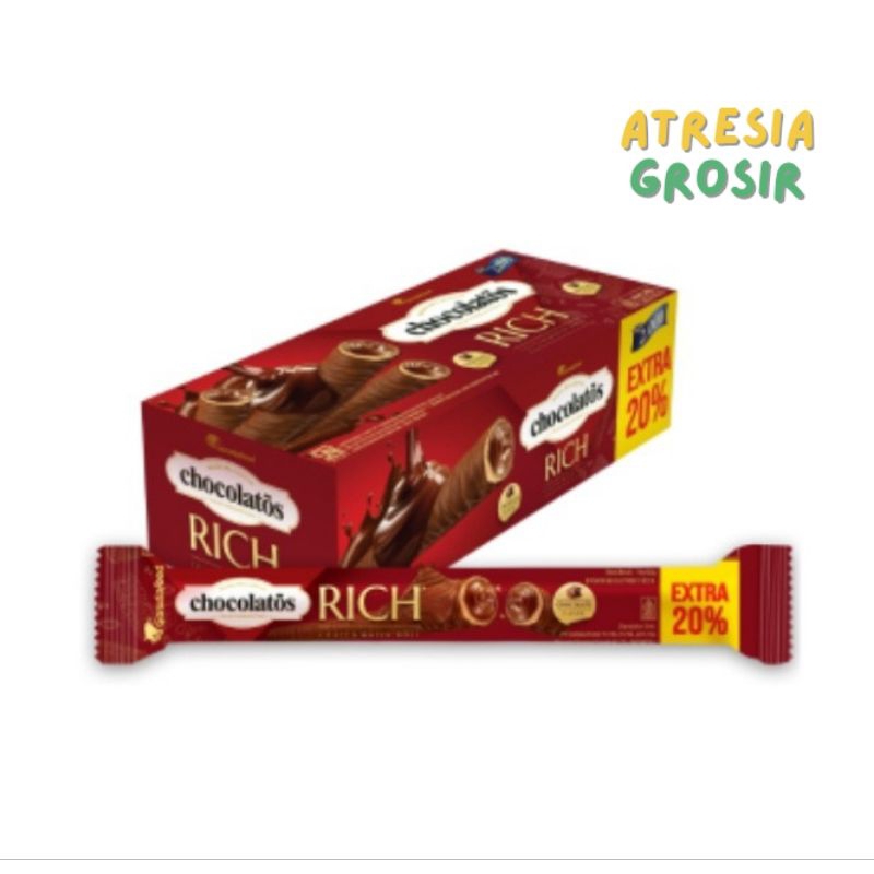 Jual Chocolatos Rich Box Isi 12 pcs (coated wafer roll) | Shopee Indonesia
