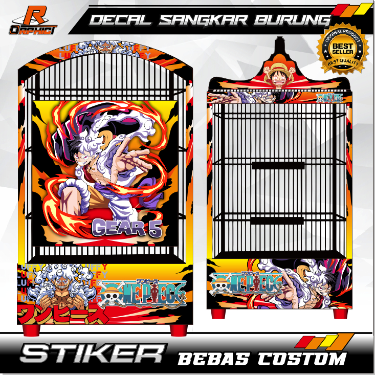 Jual STICKER CUSTOM DECAL SANGKAR STIKER ONE PIECE luffy gear 5 KANDANG ...