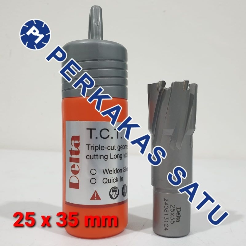 Jual MATA BOR JETBROACH 25MM X 35MM DELTA TCT ANNULAR CUTTER WELDON ...