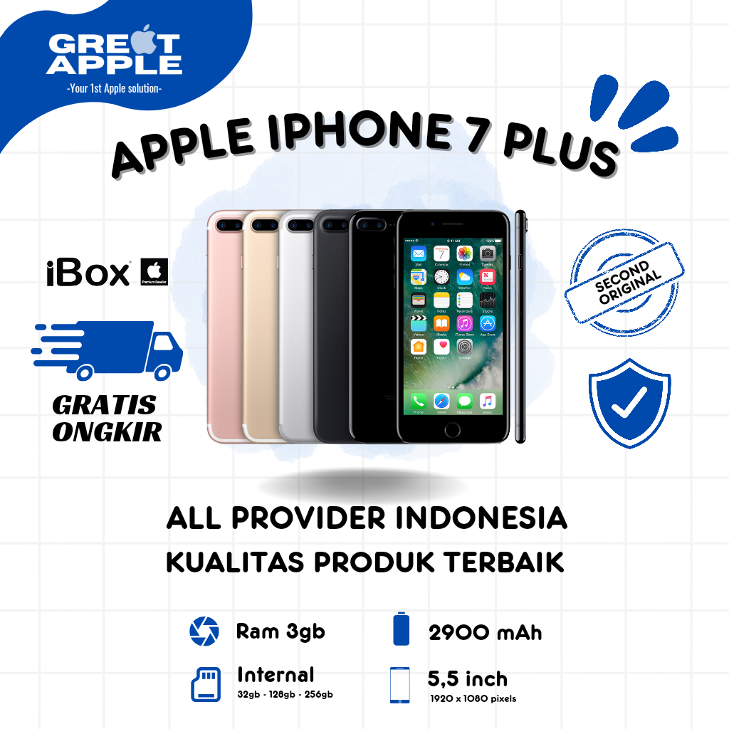Jual GREAT IP 7 PLUS 32GB 128GB 256GB Second BEKAS | MULUS NORMAL ...