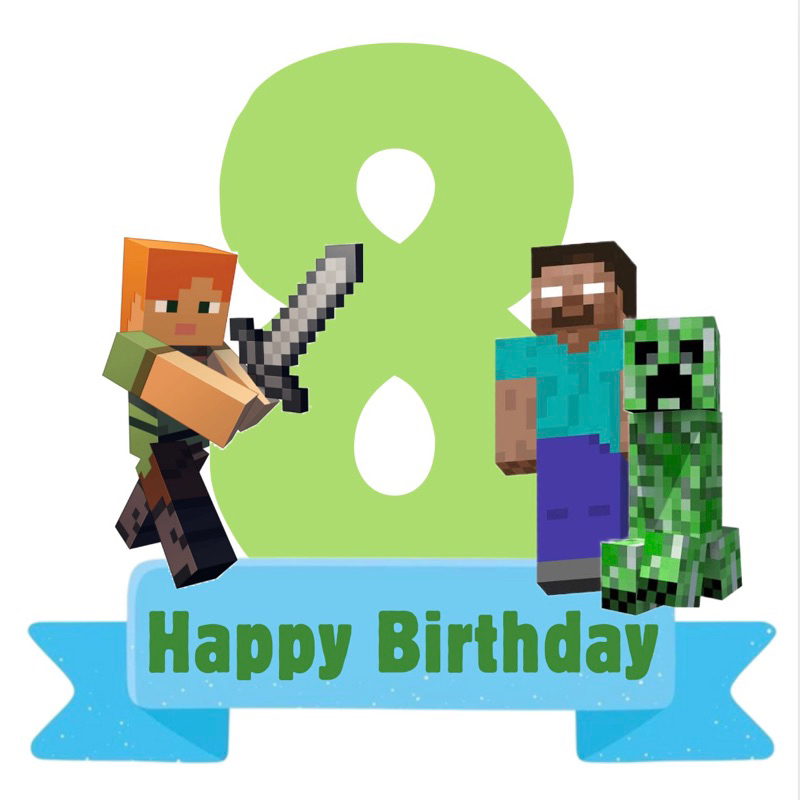 Jual Kuchimio Topper Minecraft Birthday Cake topper tusukan kue ulang ...