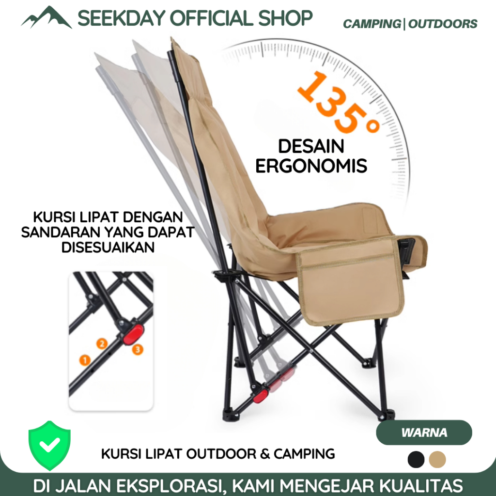 Jual Seekday Kursi Lipat Outdoor Angle adjustable Kursi Pantai Lipat ...