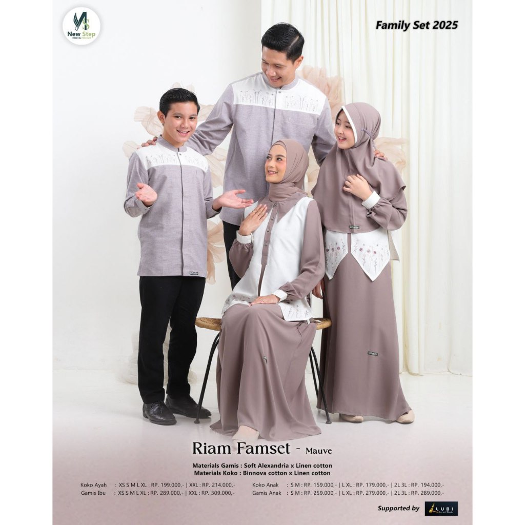 Jual SERAGAM LEBARAN KELUARGA TERBARU 2025 RIAM MAUVE BY NEW STEP ...