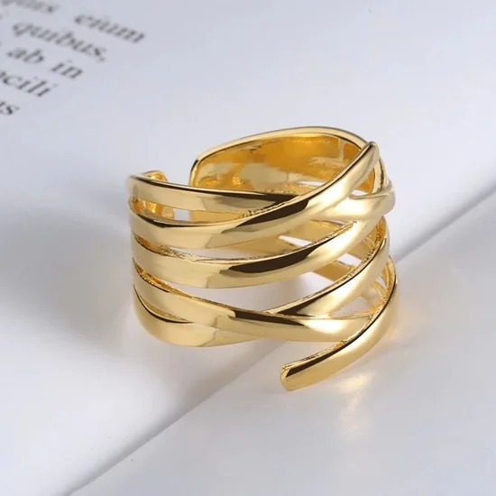 Jual RGSS-70G Janera In Gold Sterling Silver Zig Zag Multi Layer ...