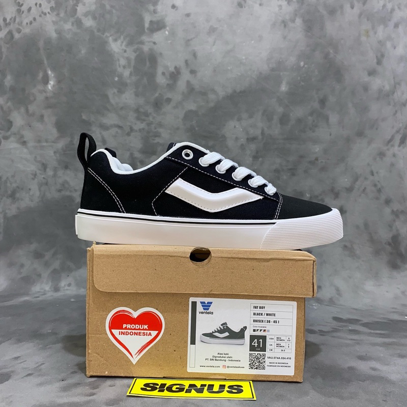 Jual Sepatu Ventela Fat Boy Black White 100% Original | Shopee Indonesia