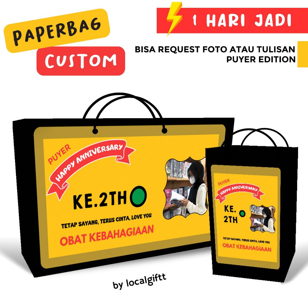 Jual Paperbag Custom Puyer Edition | Bisa request foto dan tulisan ...