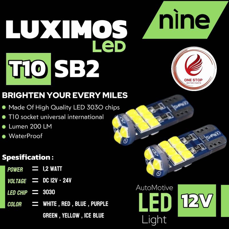 Jual LAMPU LED T10 15 MATA LUXIMOS SB2 SEIN SENJA PLAT NOMOR SET TERANG ...