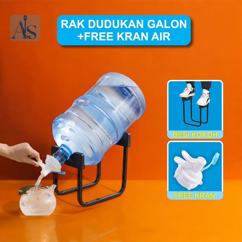 Jual [ALS] Rak dudukan galon + Kran Air - Rak air galon Rak Galon kokoh ...