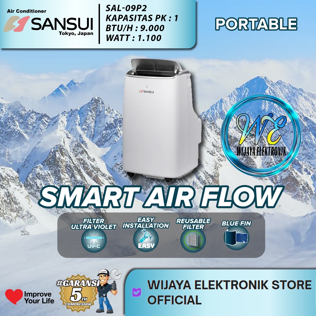 Jual AC Portable SANSUI SAL-09P2 / Portable Sansui 1 PK Freon R410A ...