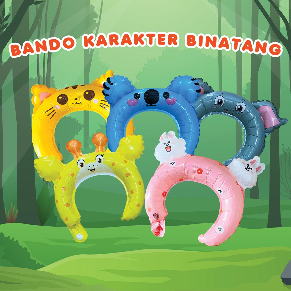 Jual (10 PCS) Bando foil karakter HEWAN lucu/hiasan kepala lucu ulang ...