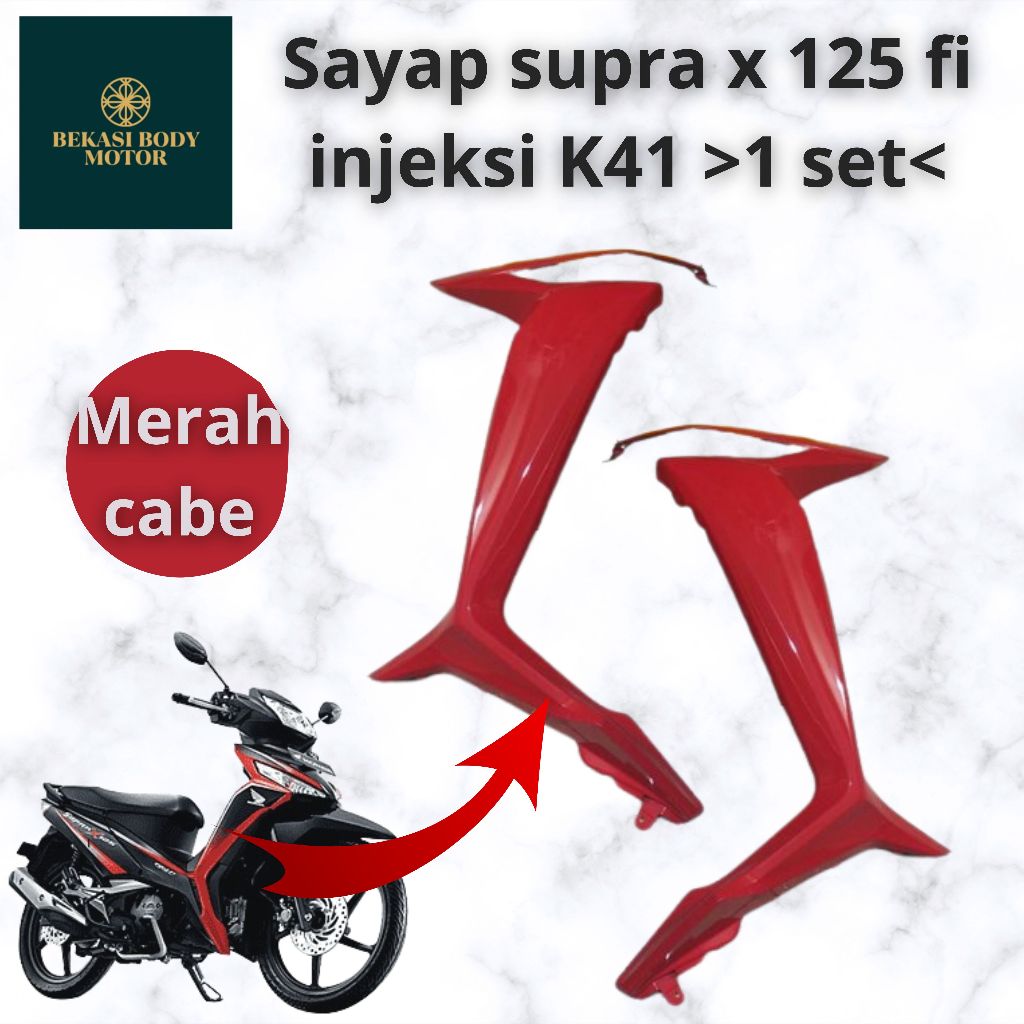 Jual sayap tebeng kap samping depan Supra x 125 fi injeksi k41 merah ...
