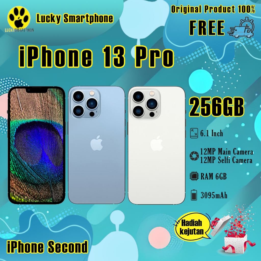 Jual iPhone 13Pro 256GB Second Original100% 6.1"OLED-Ori Fullset Mulus Like New Phone 3utools ...