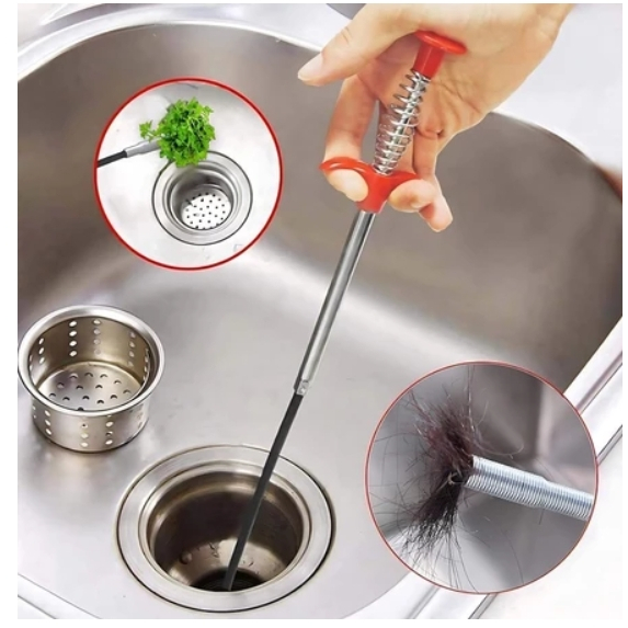 Jual Kawat Jepit Pembersih Saluran Air Wastafel Pipa Mampet Alat Penjepit Kotoran Sink Toilet ...