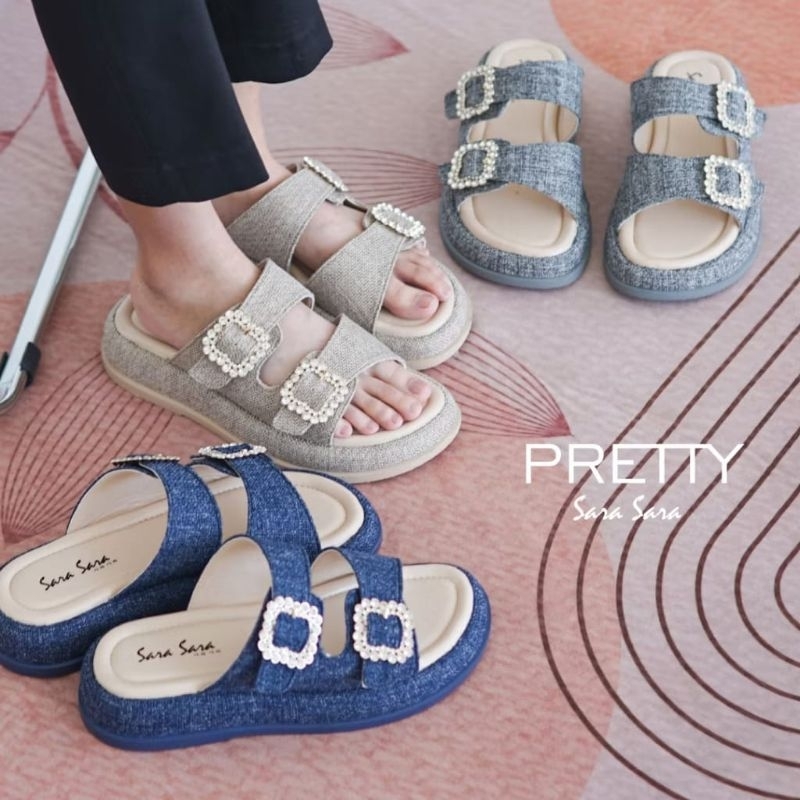 Jual SARA SARA PRETTY Sandal Wanita Model Gesper Bahan PVC dan Kain ...