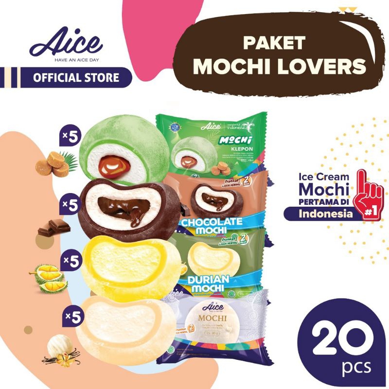Jual AICE MOCHI PAKET MOCHI LOVERS ISI 20 MIX 4 RASA | Shopee Indonesia