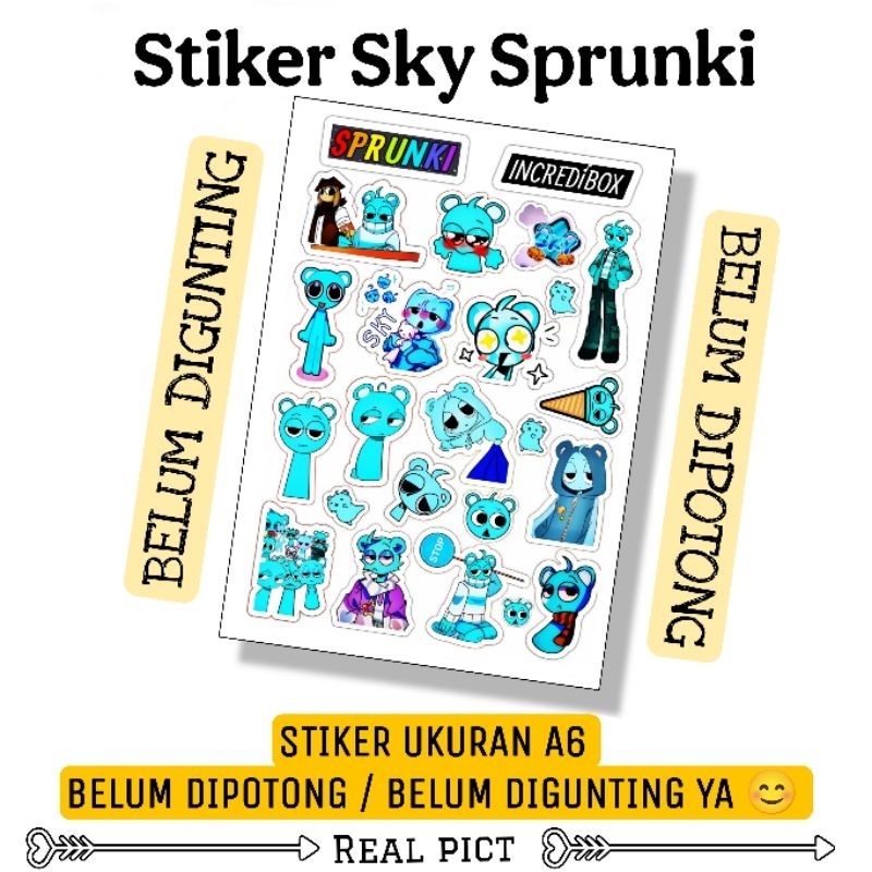 Jual STIKER SKY SPRUNKI / STIKER BELUM DIPOTONG BAHAN VINYL UKURAN A6 ...