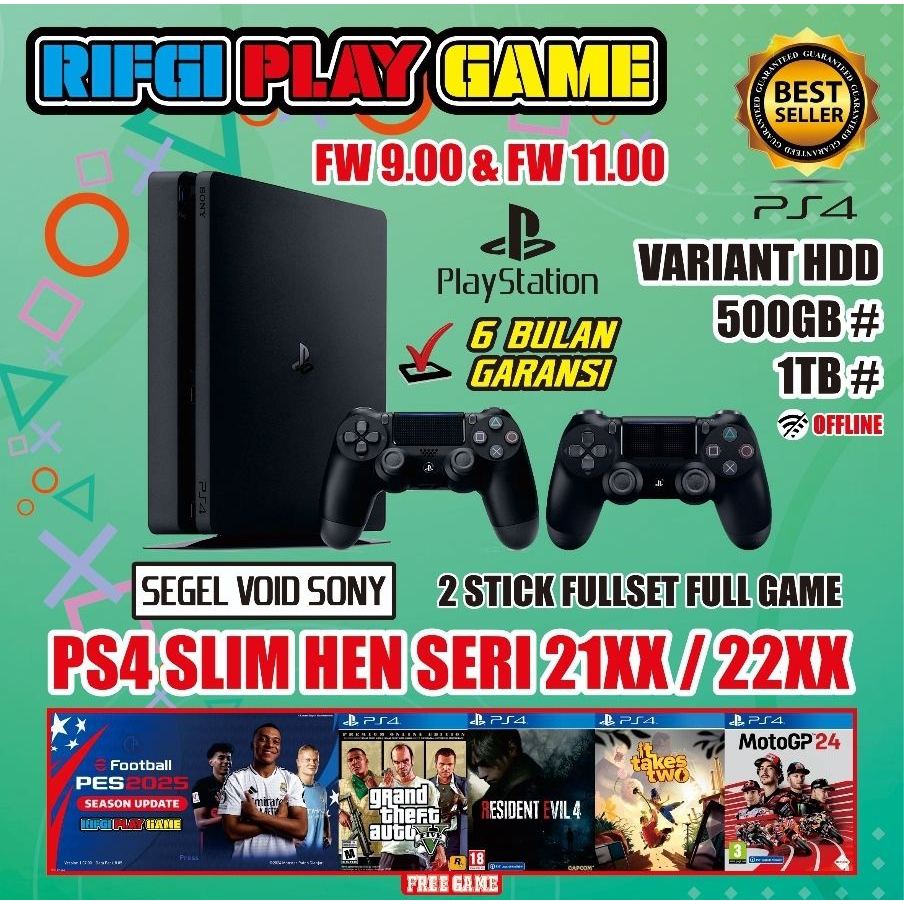 Jual SONY PS4 PLAYSTATION SLIM 500GB VERSI HEN 11.00 GAMES PERMANEN ...