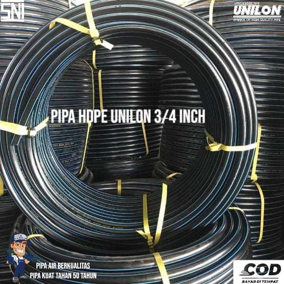 Jual Pipa Hdpe unilon Pn 10 Ukuran 3/4 Inch Atau 25 Mm Panjang 10 meter ...