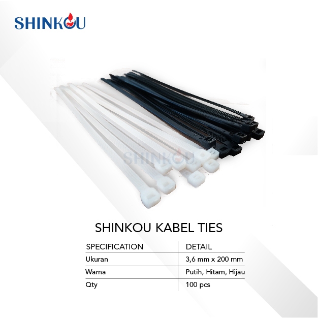 Jual Kabel Ties / Nylon Cable Tie / Insulok 3.6 x 200 mm Hitam Putih ...