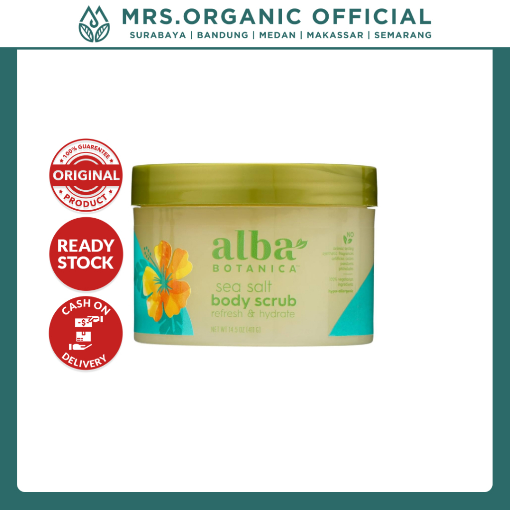Jual Alba Botanica Hawaiian Body Scrub Revitalizing Sea Salt 411g ...