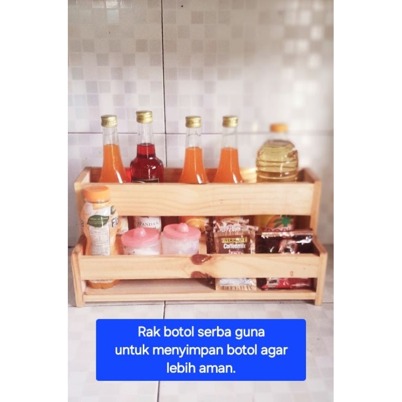 Jual rak botol serbaguna terbuat dari bahan kayu jati belanda | Shopee ...