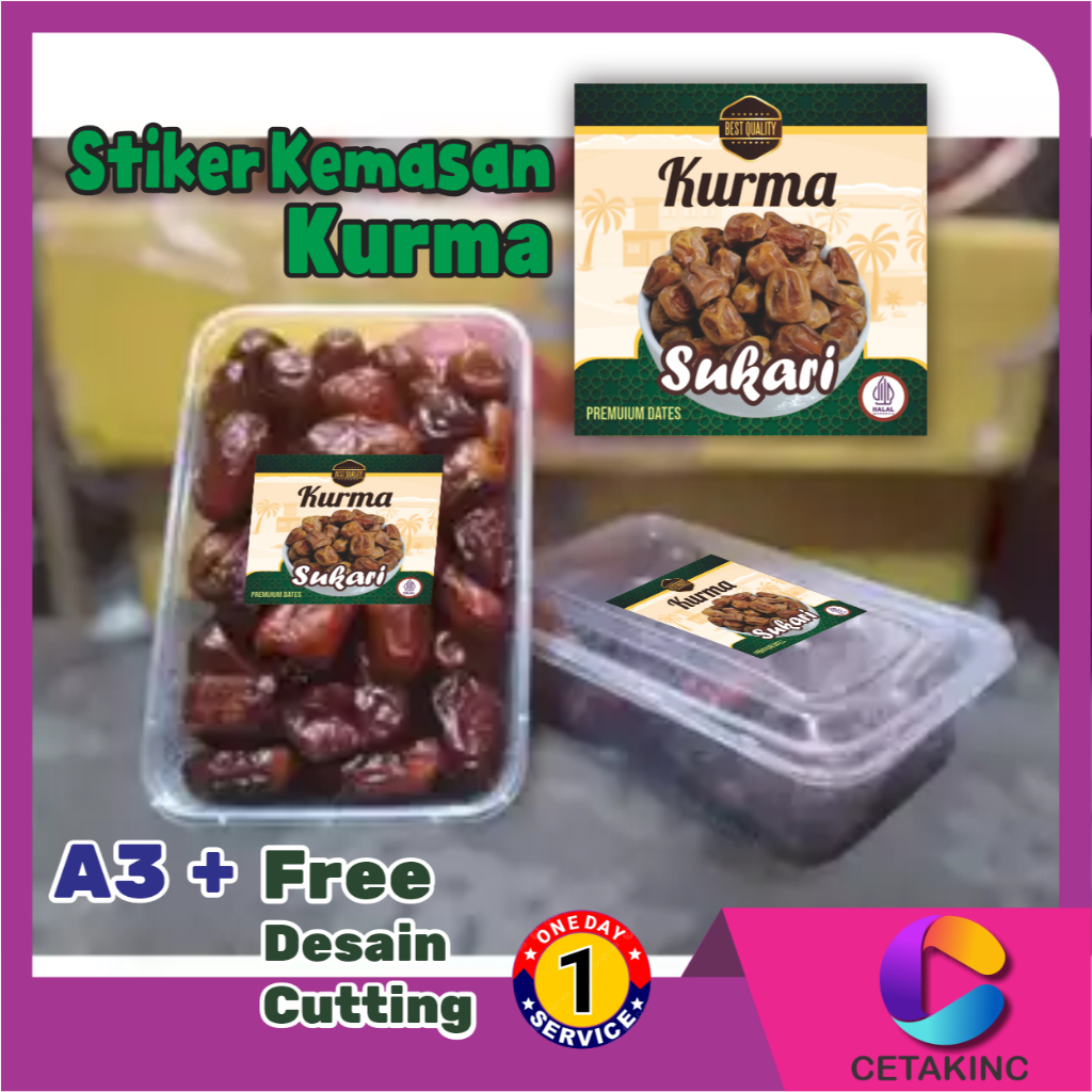 Jual Cetakinc - Cetak Print Cutting Stiker Label Kemasan Kurma Custom ...