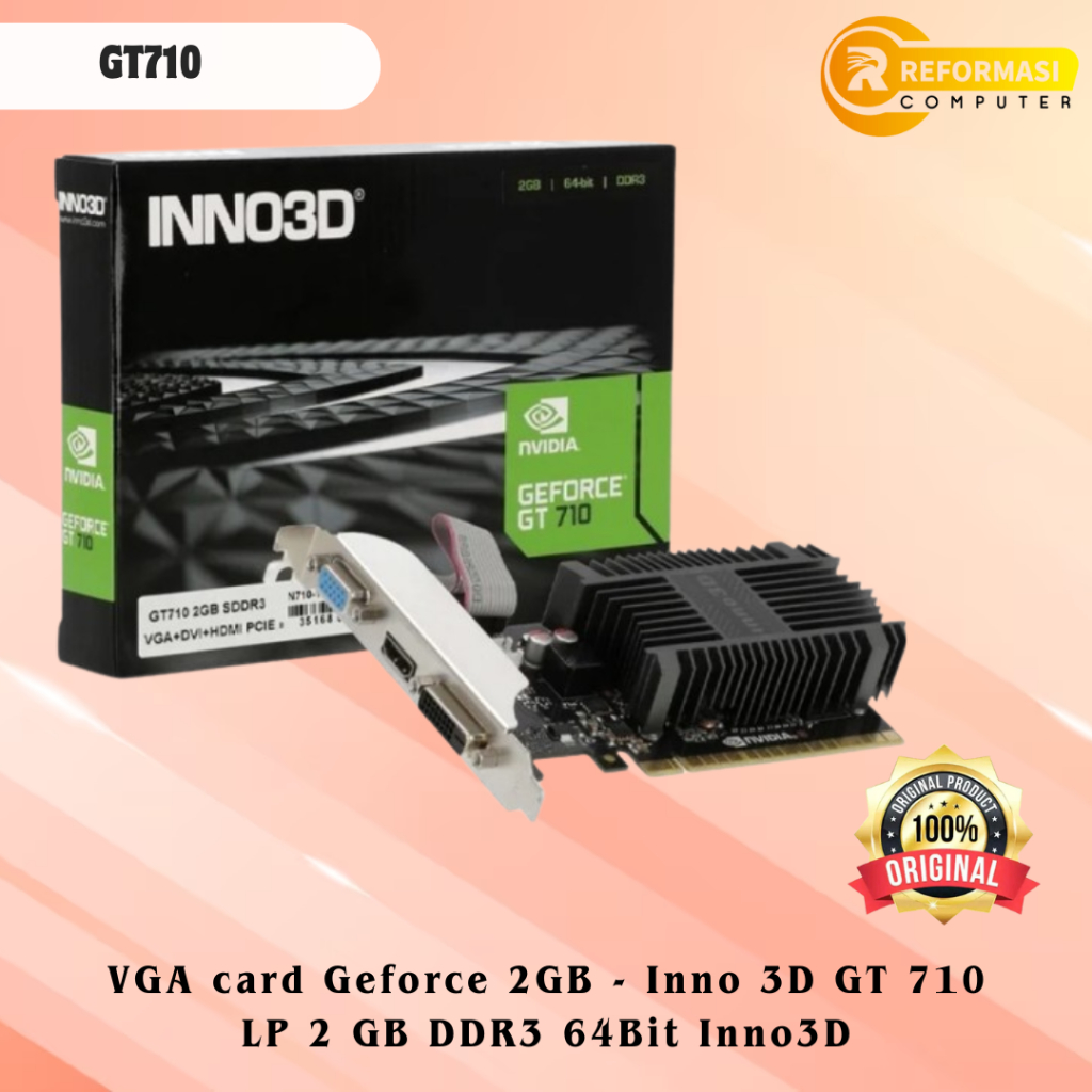 Jual VGA card Geforce GT710 2GB - Inno 3D GT 710 LP 2 GB DDR3 64Bit ...