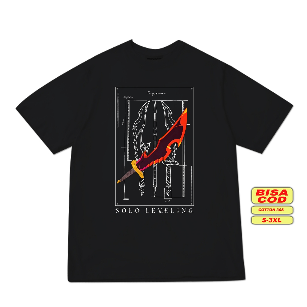 Jual kaos anime manhwa SOLO LEVELING versi senjata deager premium ...