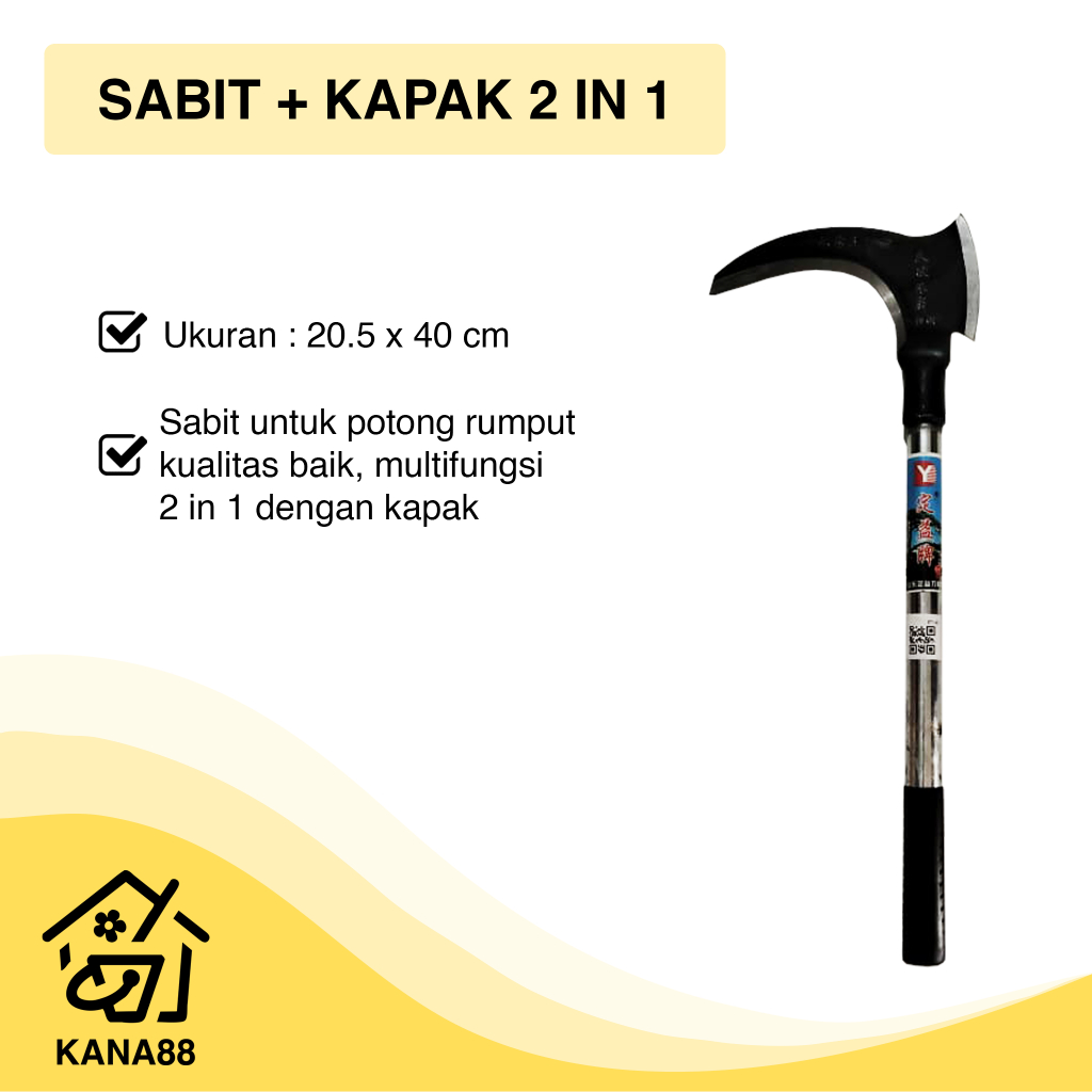 Jual Sabit + Kapak Besi 2 in 1 Sickle Blade Pemotong Rumput Grass ...