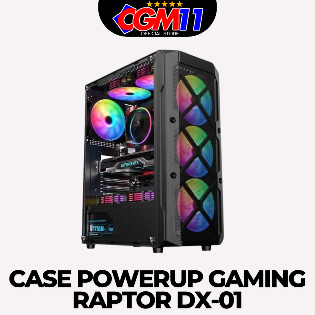 Jual Casing Gaming Raptor DX-01 Include Free 3 Fan RGB ATX/M-ATX ...