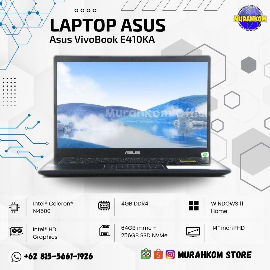 Jual Asus E410KA-CL464 with Intel N4500 and 256GB SSD and Windows 11 ...
