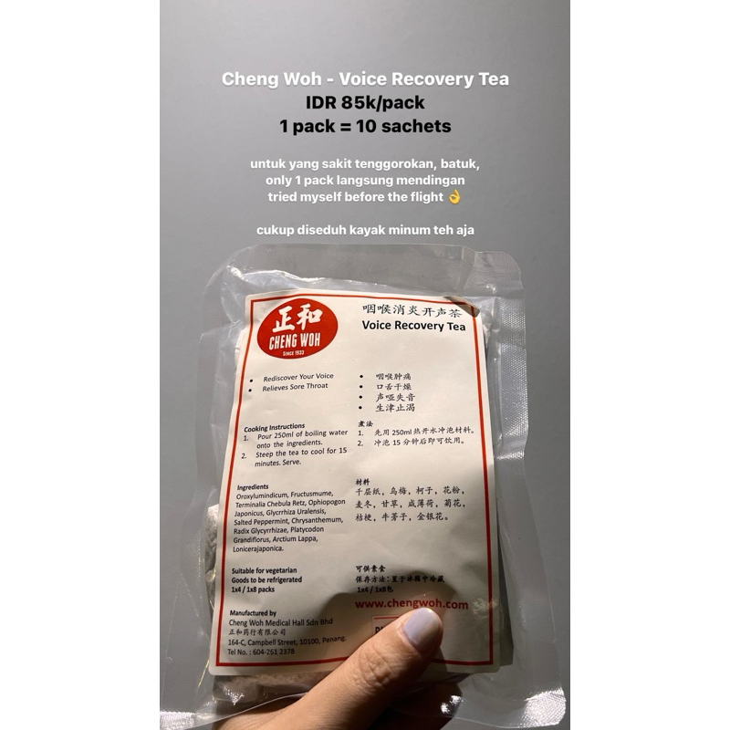 Jual CHENG WOH VOICE RECOVERY TEA | Shopee Indonesia