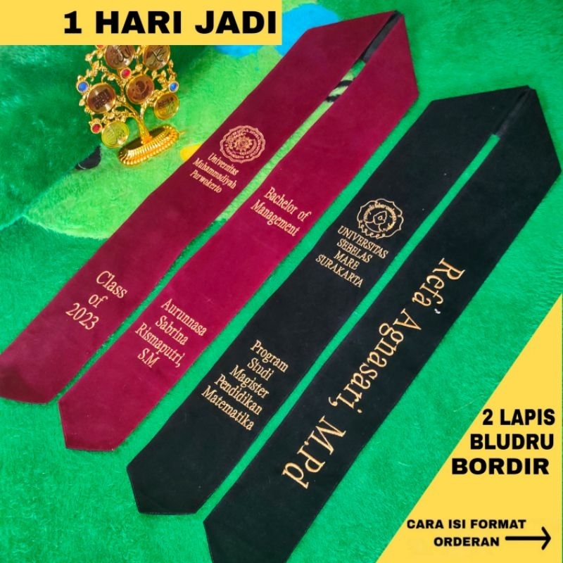 Jual SELEMPANG WISUDA LEHER/KALUNG ( 2 lapis bludru ) | Shopee Indonesia