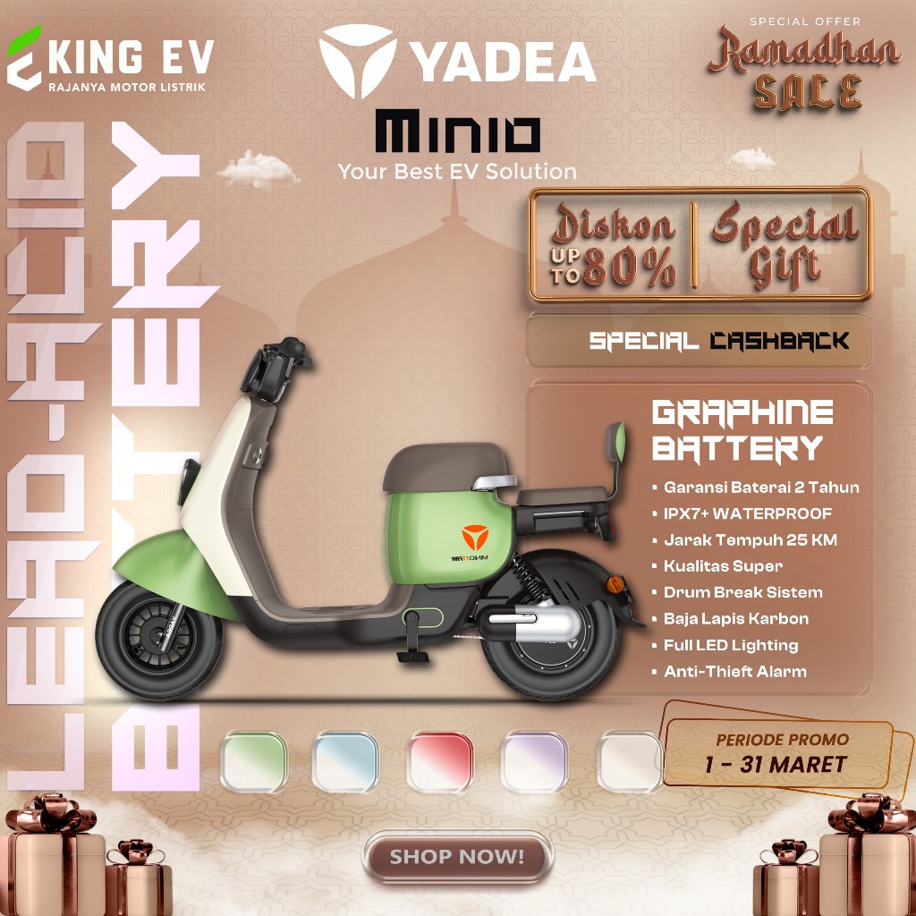 Jual YADEA Minio Sepeda Listrik Dewasa Electric E-Bike Power 400W ...
