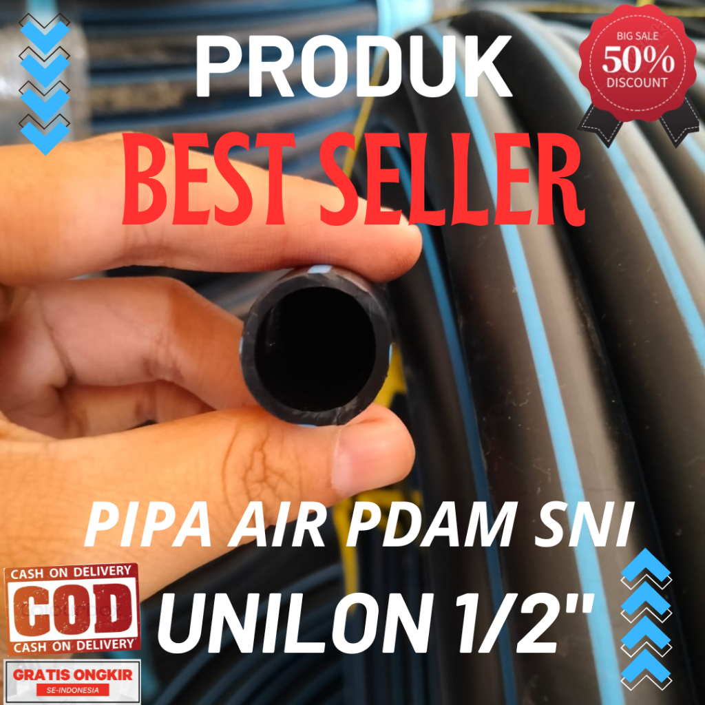 Jual PIPA AIR HDPE PDAM SUPER PREMIUM 1/2 INCI PE-100 PN 10 100 METER ...