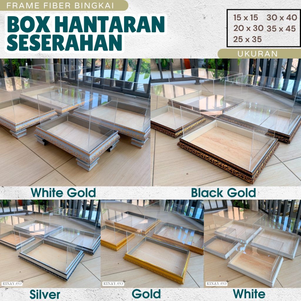 Jual Set Kotak Hantaran Berkaki Akrilik Box Seserahan Tray Baki