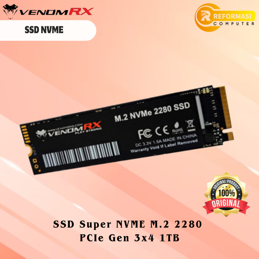 Jual VENOMRX NVME SSD VenomRX Super 1TBGB NVME M.2 2280 PCIe Gen 3x4 | Shopee Indonesia