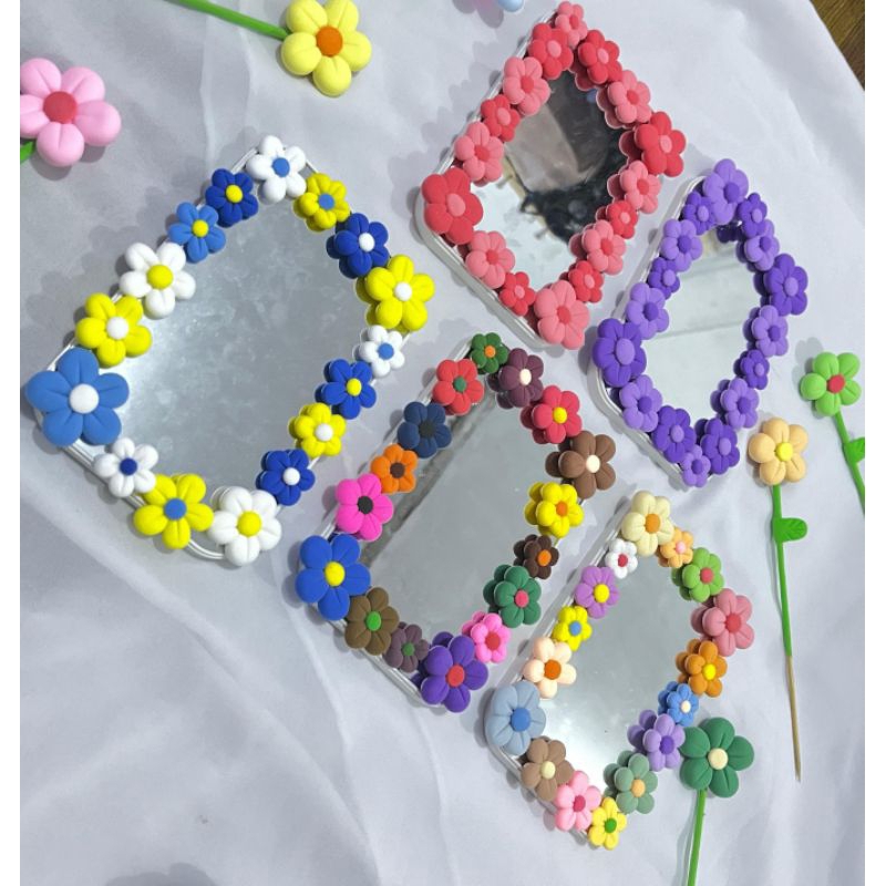 Jual KACA BUNGA AESTHETIC | KACA BUNGA CLAY | CERMIN AESTHETIC ...