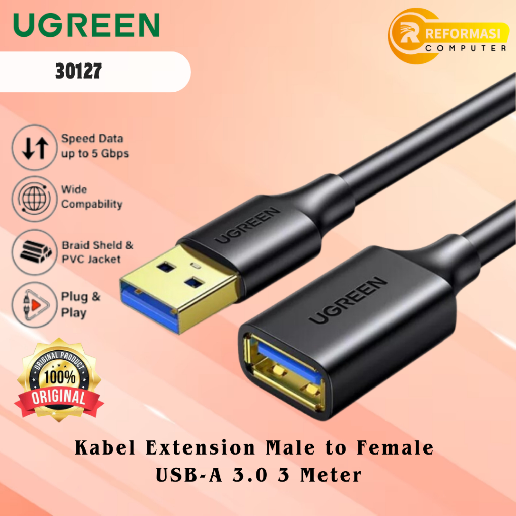 Jual UGREEN Kabel Extension UGreen Male to Female UGreen USB-A 3.0 3 ...