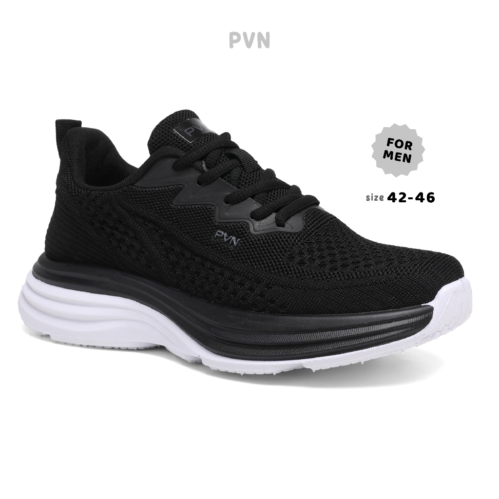 Jual PVN Minji Sepatu Pria Sneakers Sepatu Olahraga Kasual Shoes Hitam ...