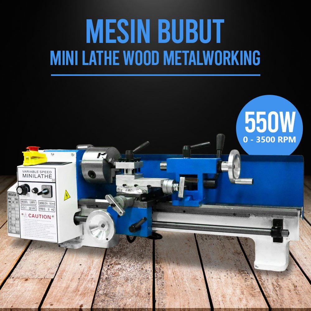Jual SANOU Mesin Bubut Mini Lathe Wood Metalworking 550W - MX-0618 ...