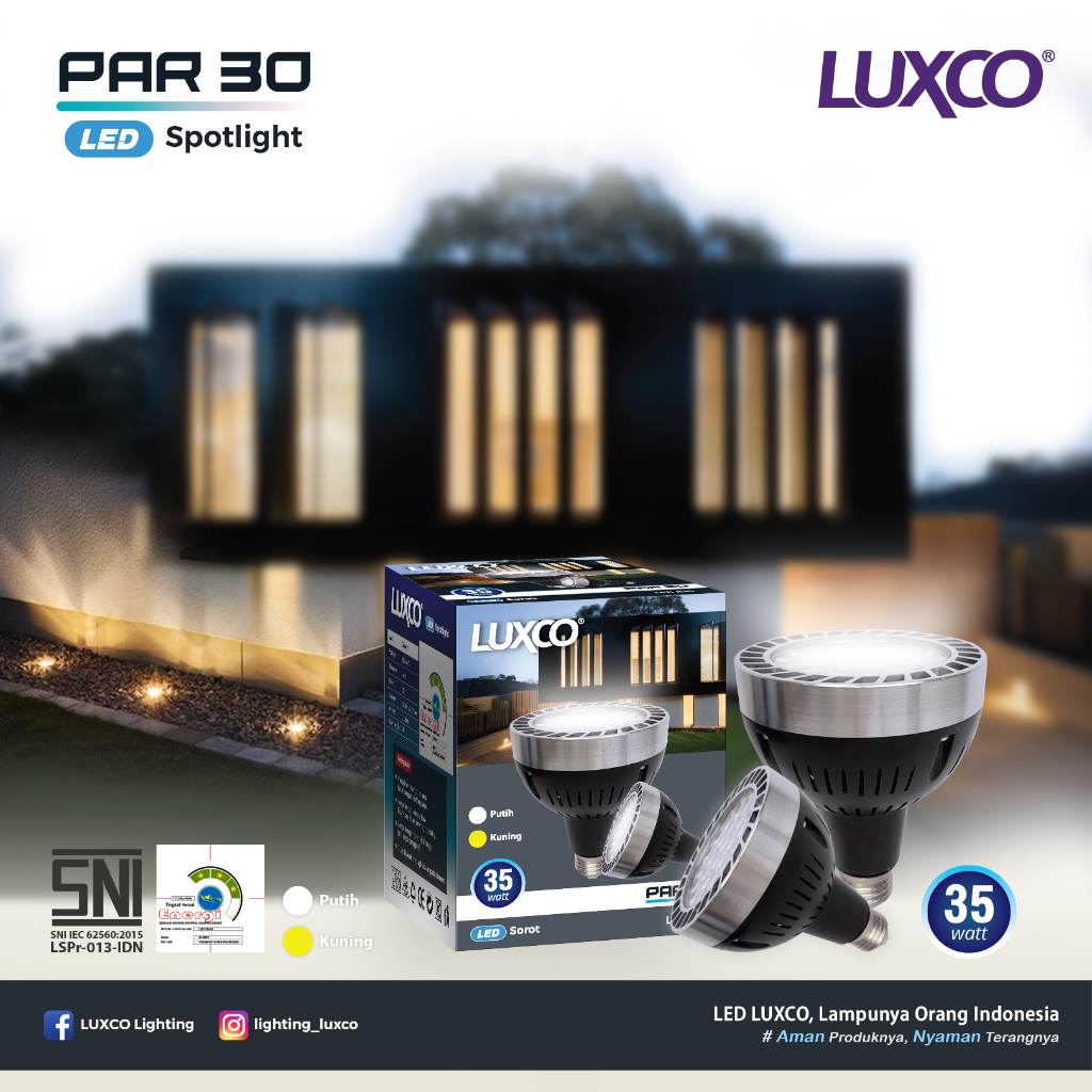 Jual Luxco LAMPU SOROT XTRA TERANG LED Spotlight Lampu PAR Tungku 35 Watt CAHAYA Putih Kuning ...